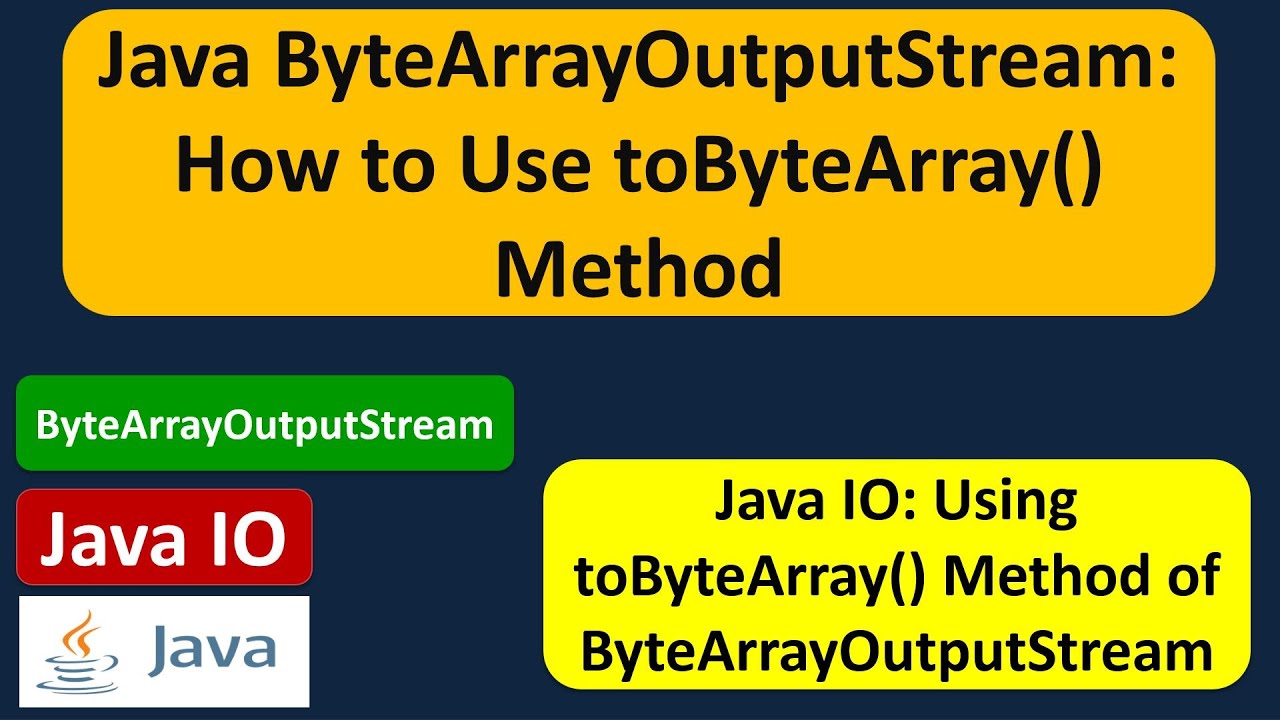 Java Bytearrayoutputstream How To Use Tobytearray Method Java Io