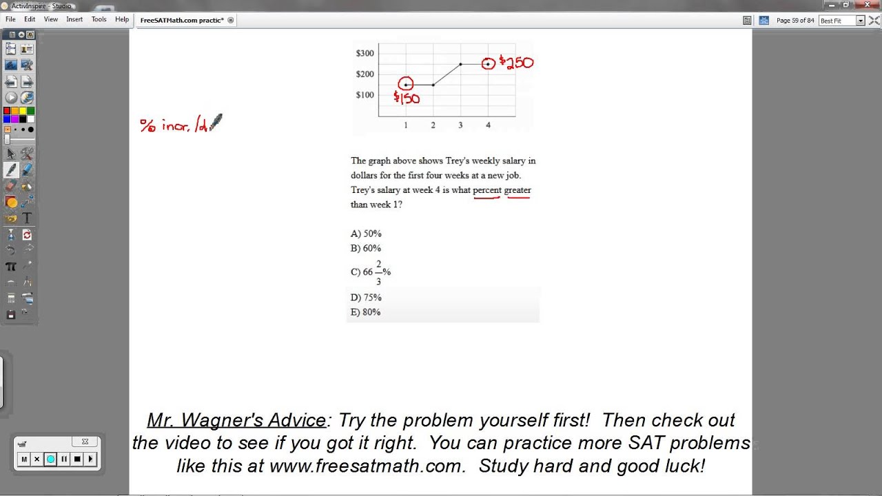 Sat Math Question 59 Percent Increase And Percent Decrease Problems