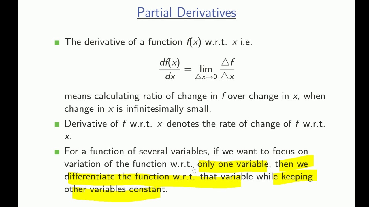 Partial Differentiation Formulas Partial Derivative Total