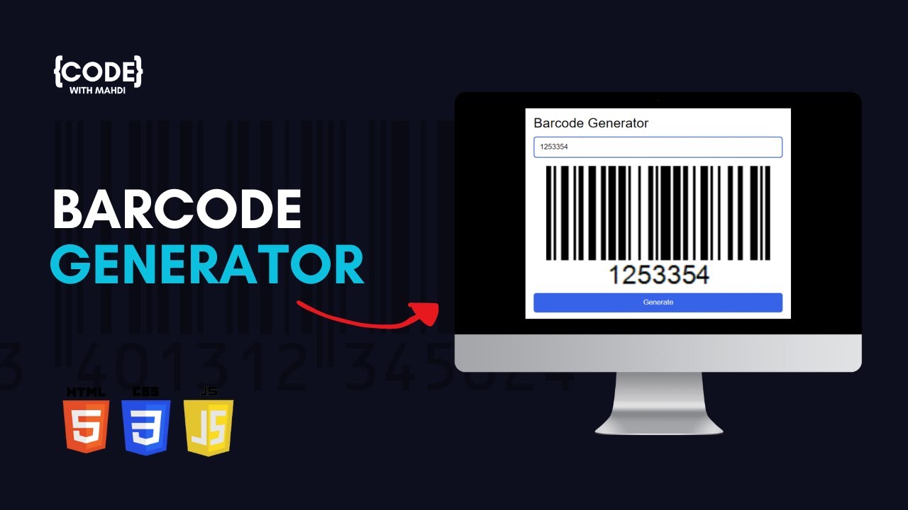 Barcode Generator App Using Html Css Js Free Source Code Youtube