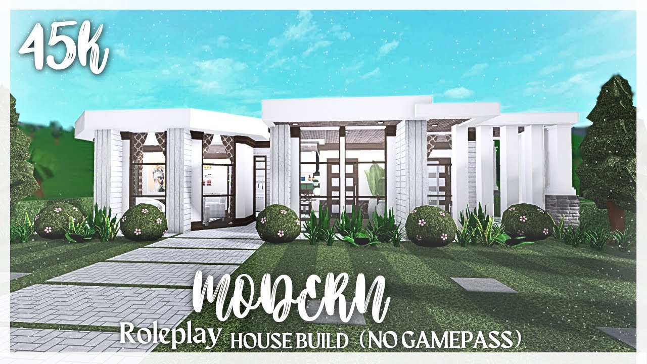 45k Bloxburg Modern Roleplay House Bloxburg Housebuild No