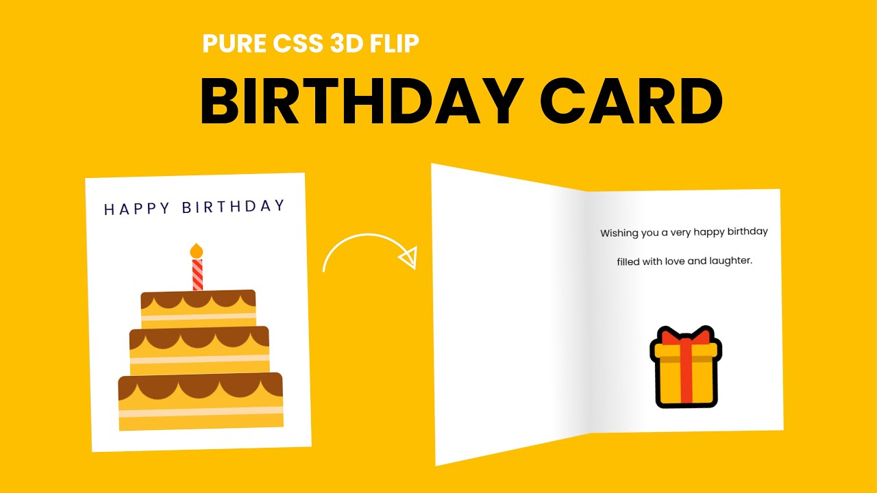 3d Flip Birthday Card Css Html Css Tutorial Youtube