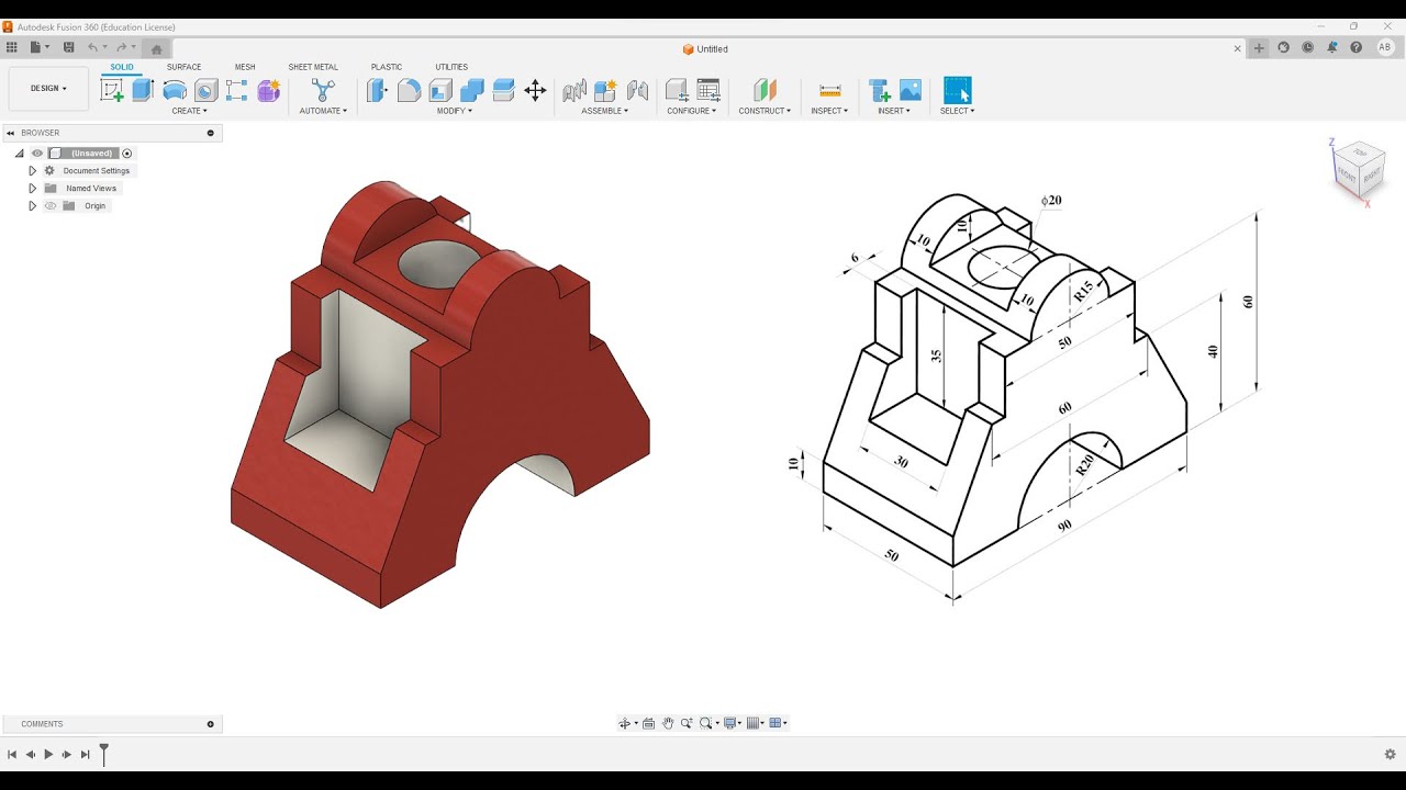 Fusion360 Part Modeling Tutorial 182 Design 3dmodeling