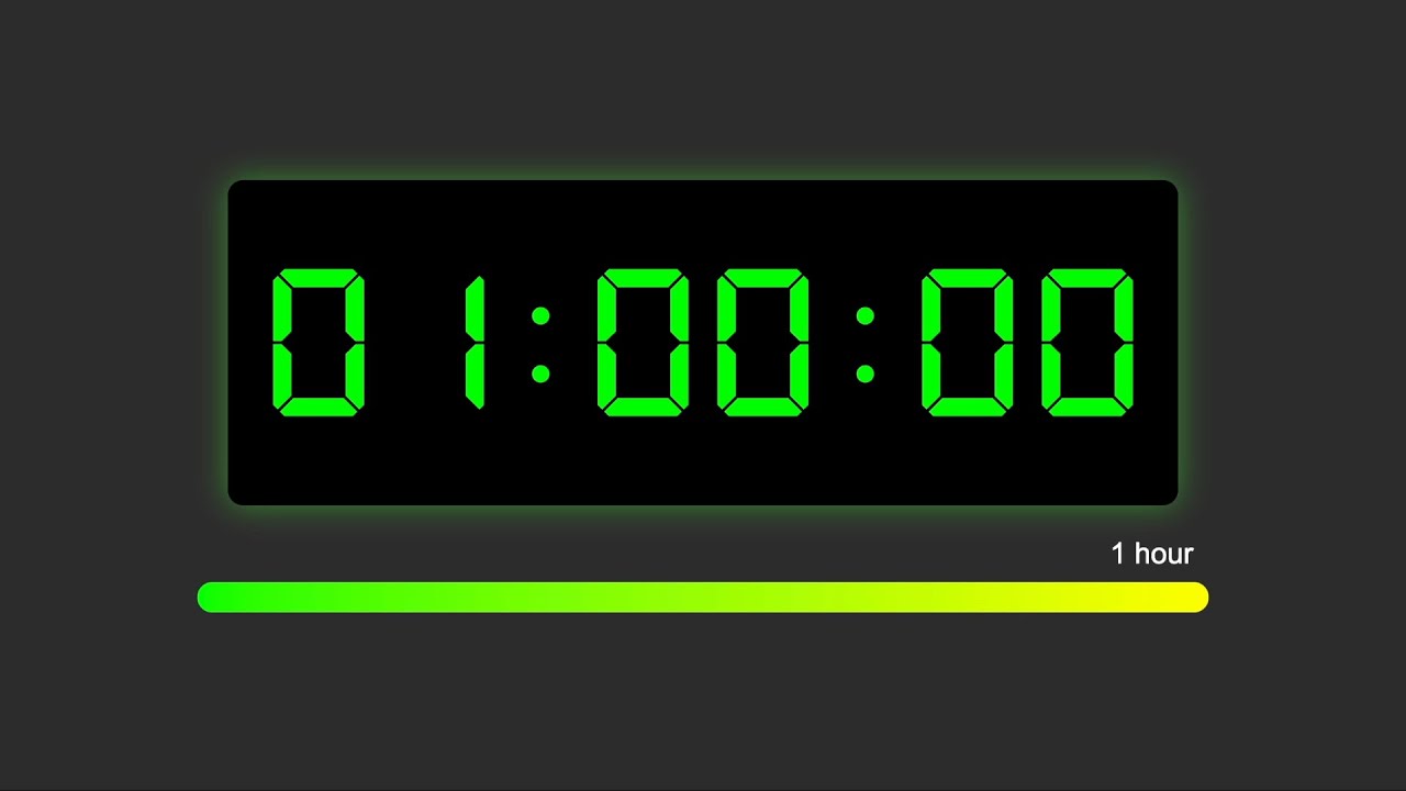 Stopwatch 1 Hour Count Up Timer With Alarm Green Youtube