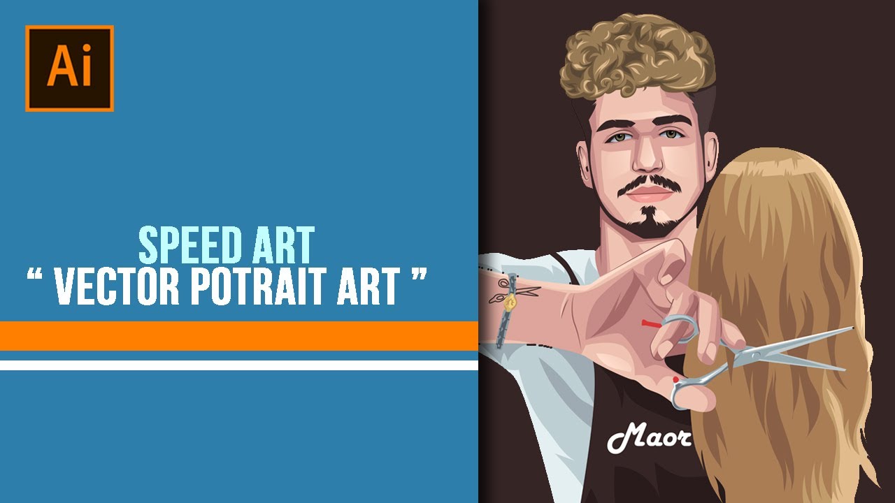 Vector Potrait For Customer Speed Art Using Adobe Illustrator Cc 2019