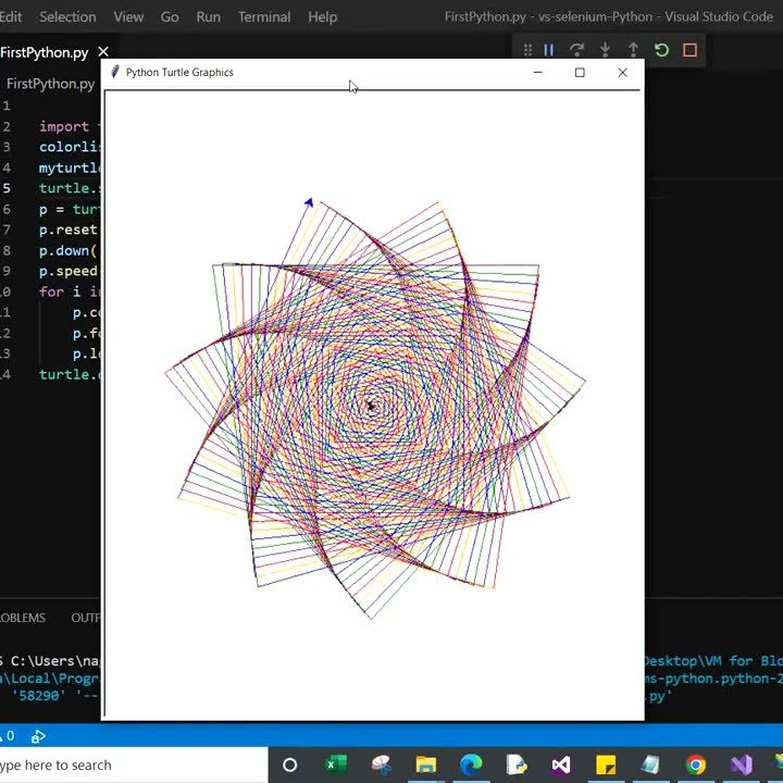 Amazing Square Spiral Using Python Turtle Graphic0 Python Design