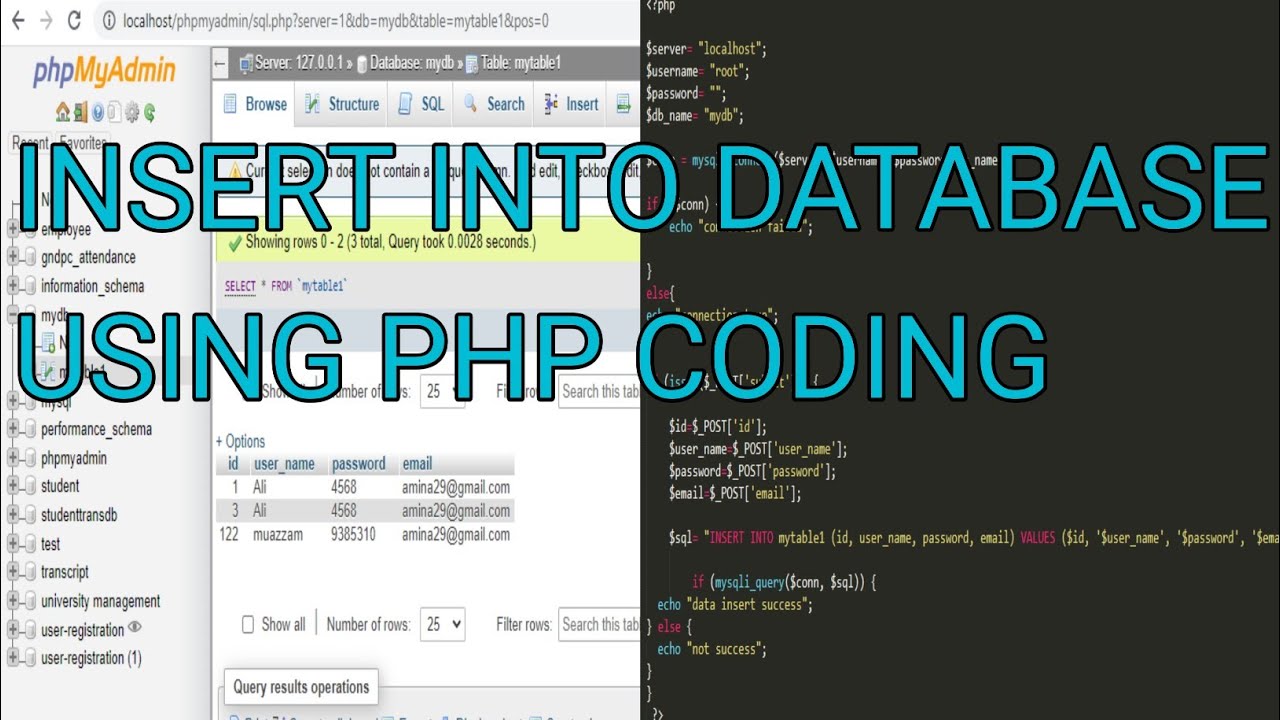 How To Insert Data Into Database Using Php Insert Data From A Website