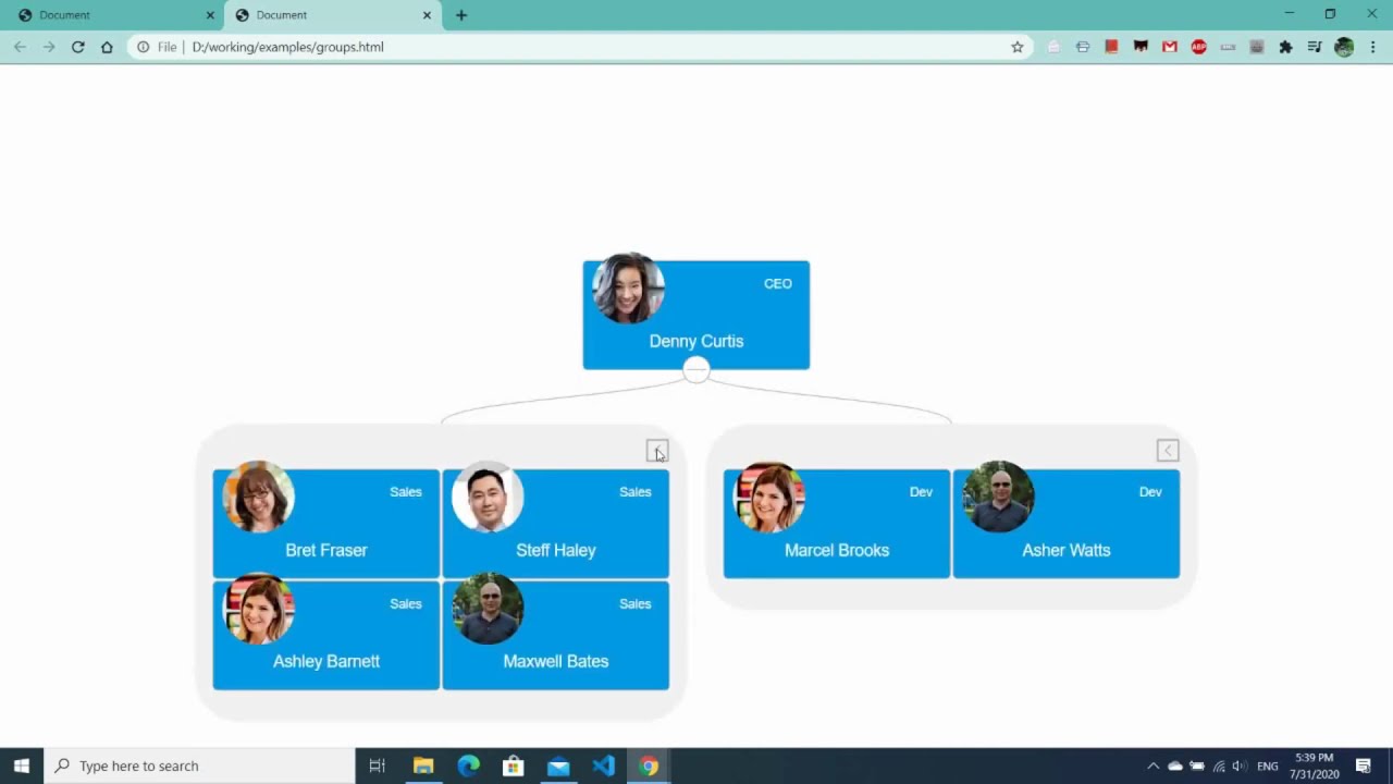 Mimimize And Maximize Nodes And Groups With Orgchart Js Youtube