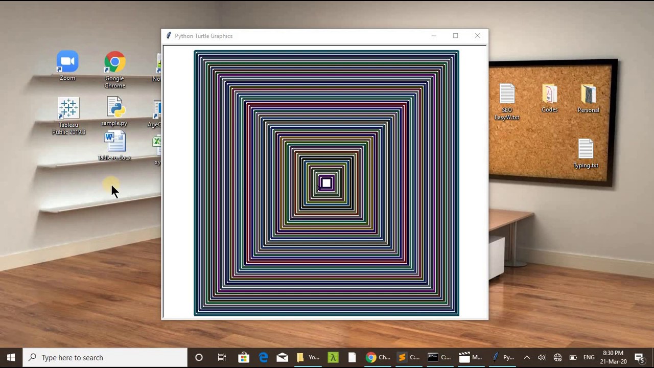 Python Turtle Graphics Recursive Squares Youtube