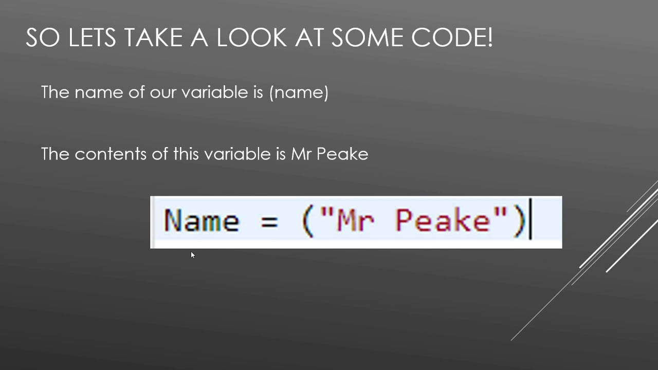 Ks3 Computing Python Variables Part 1 Youtube