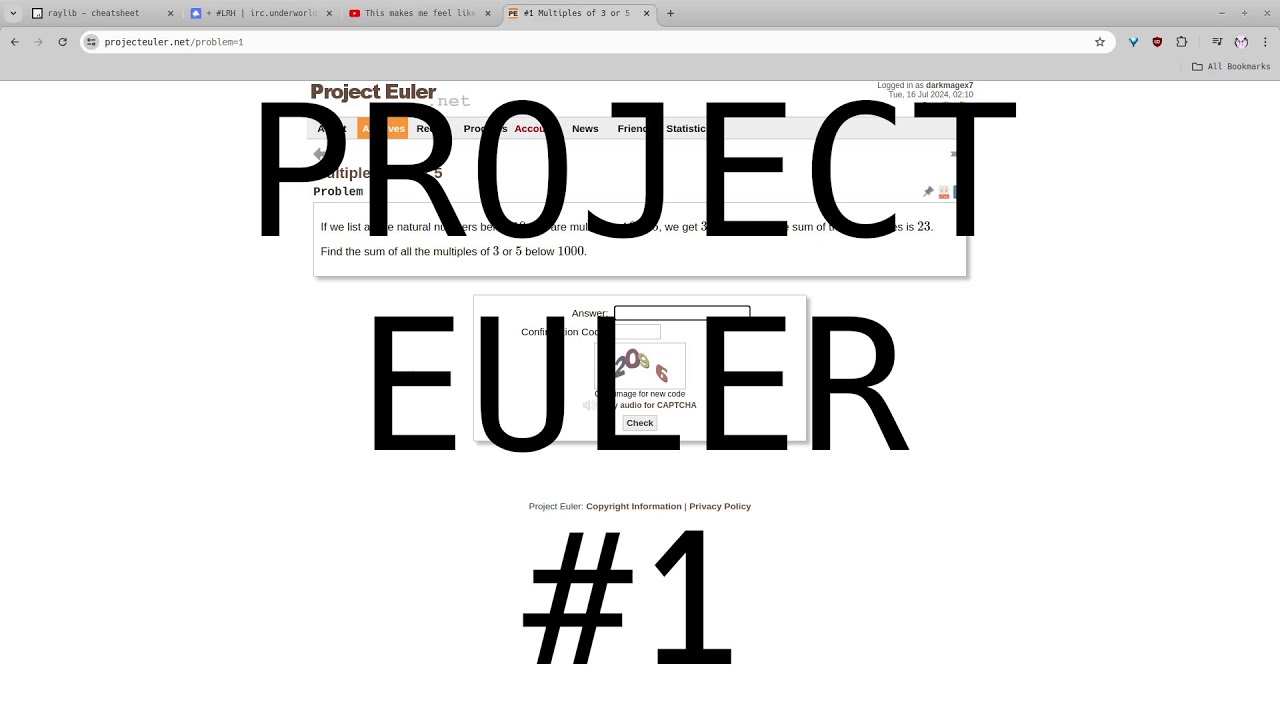 Project Euler 1 Youtube
