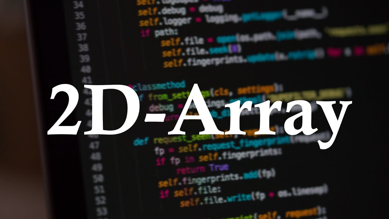 Vb 2 Dimensional Array Youtube