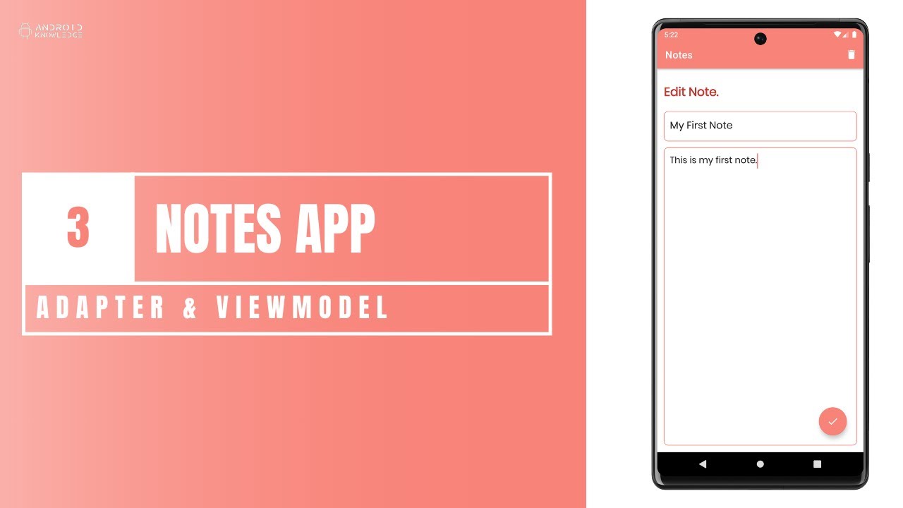 Notes App Mvvm Room Database In Android Studio Using Kotlin Part