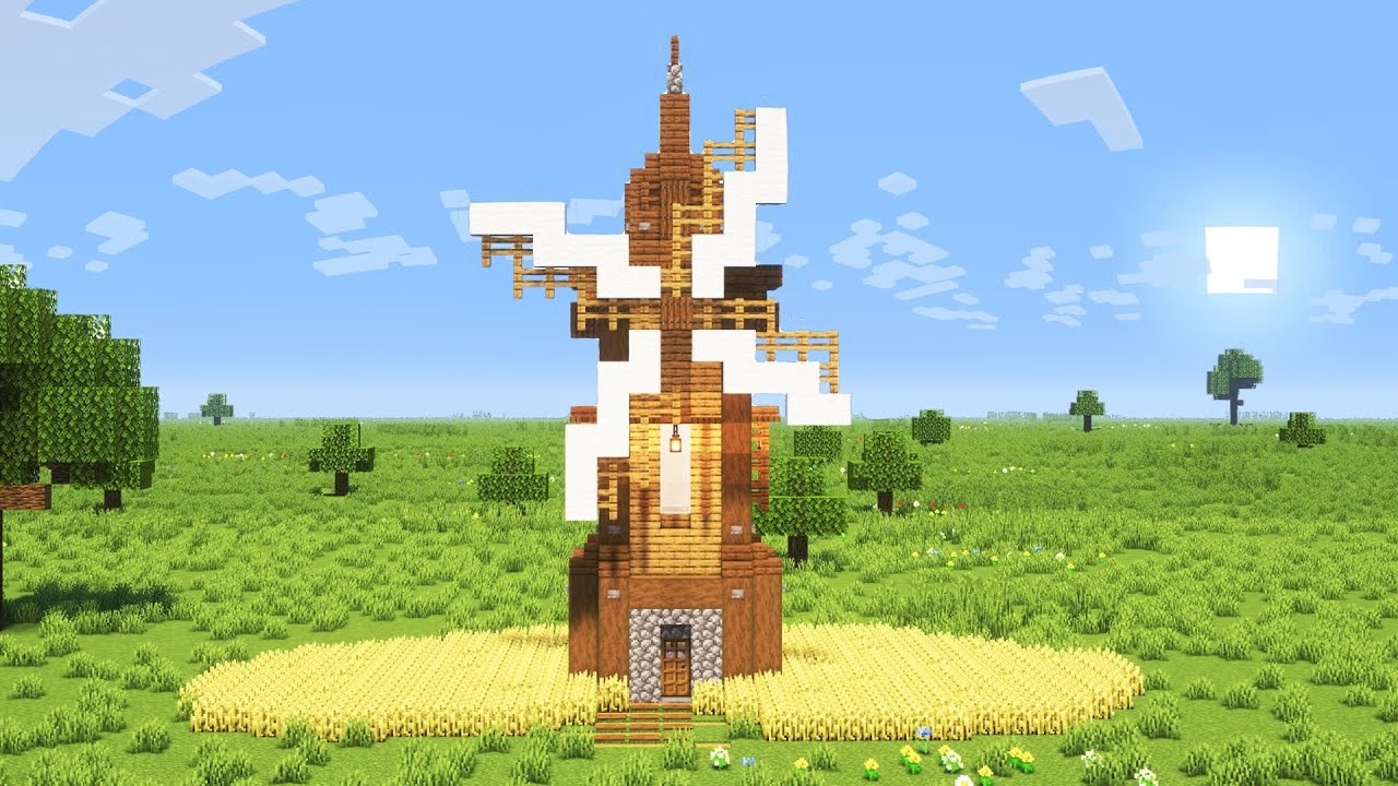 How To Build A Small Minecraft Windmill 1 21 Minecraft Windmill