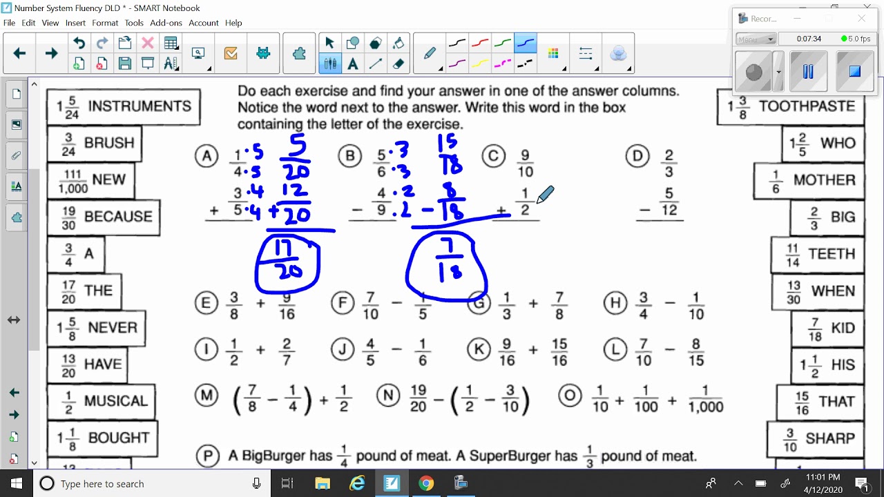 Adding Subtracting Fractions Youtube