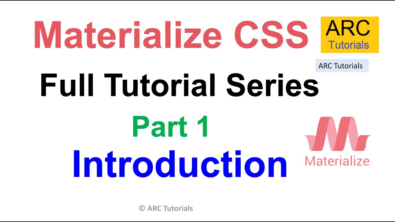 Materialize Css Tutorial For Beginners Part 1 Introduction Youtube