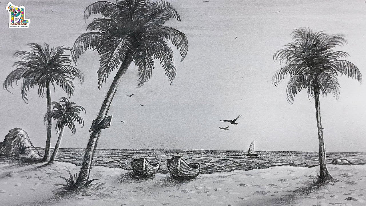 How To Draw A Hawaiian Beach