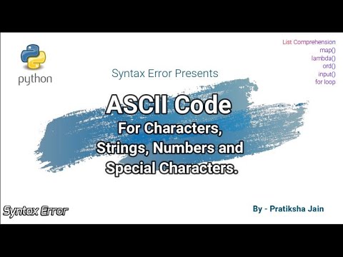 Python Ascii Code Ascii Of A Character String Numbers And Special