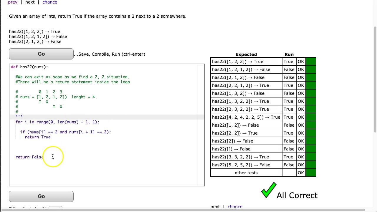 Codingbat Has22 Python Youtube