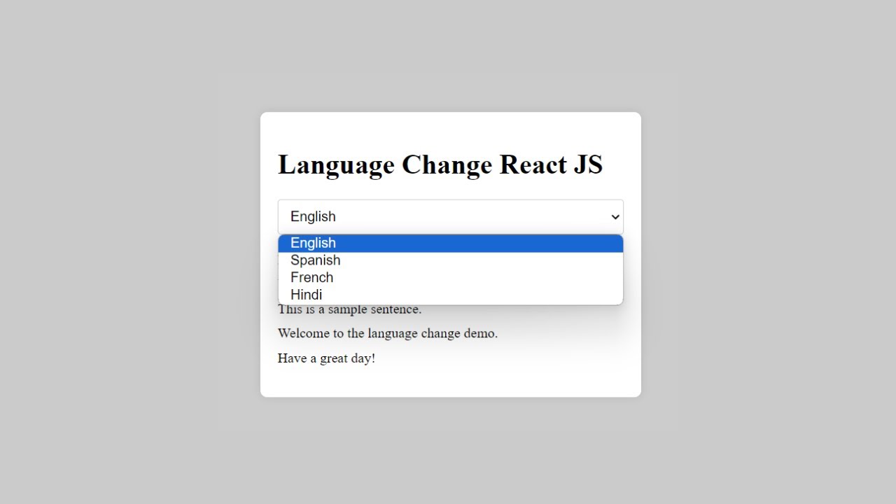 Building A Simple Multi Language App With React Js Youtube