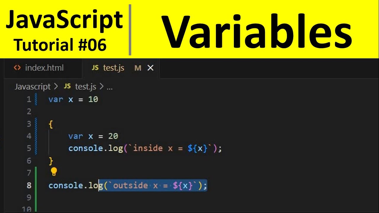 Javascript Tutorial 6 Variables In Javascript Var Vs Let Vs Const
