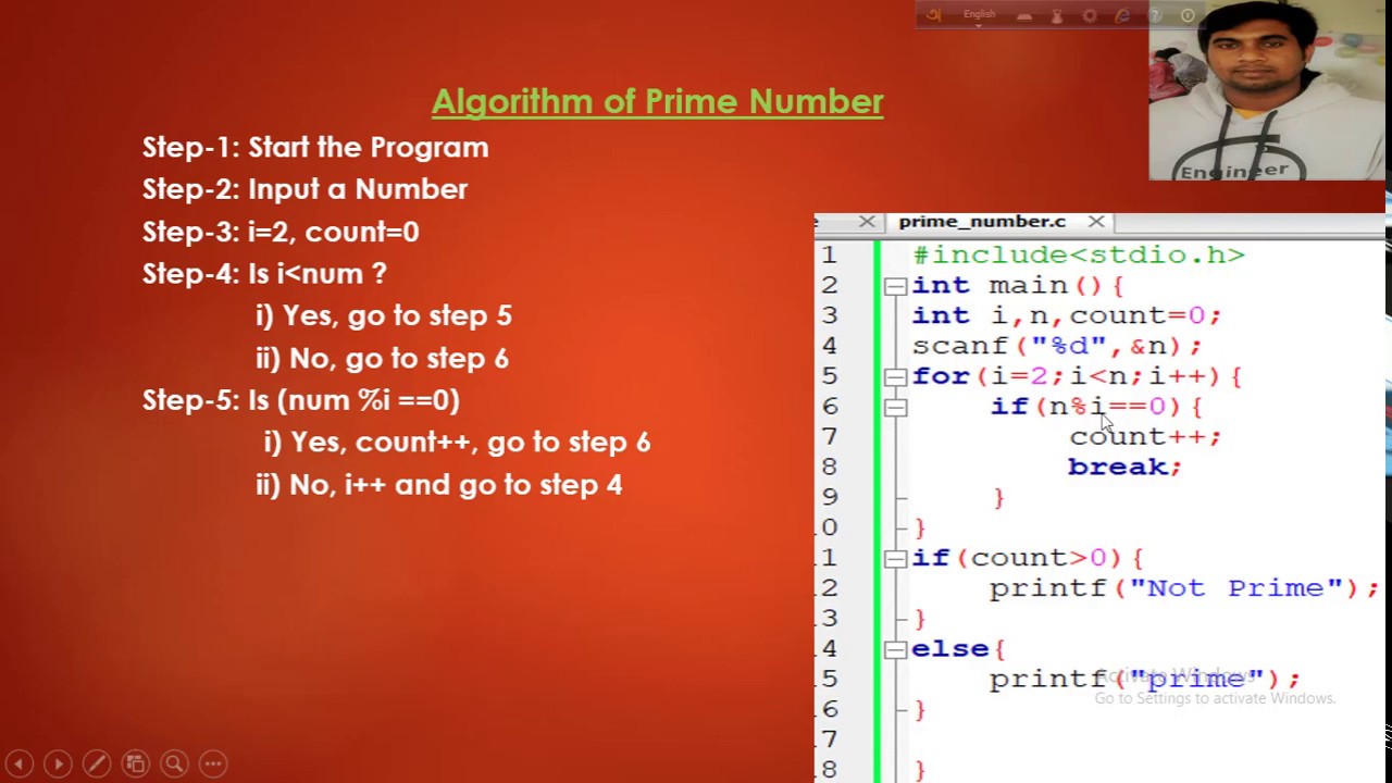 Prime Number C Program Algorithm Flowchart Of Prime Number