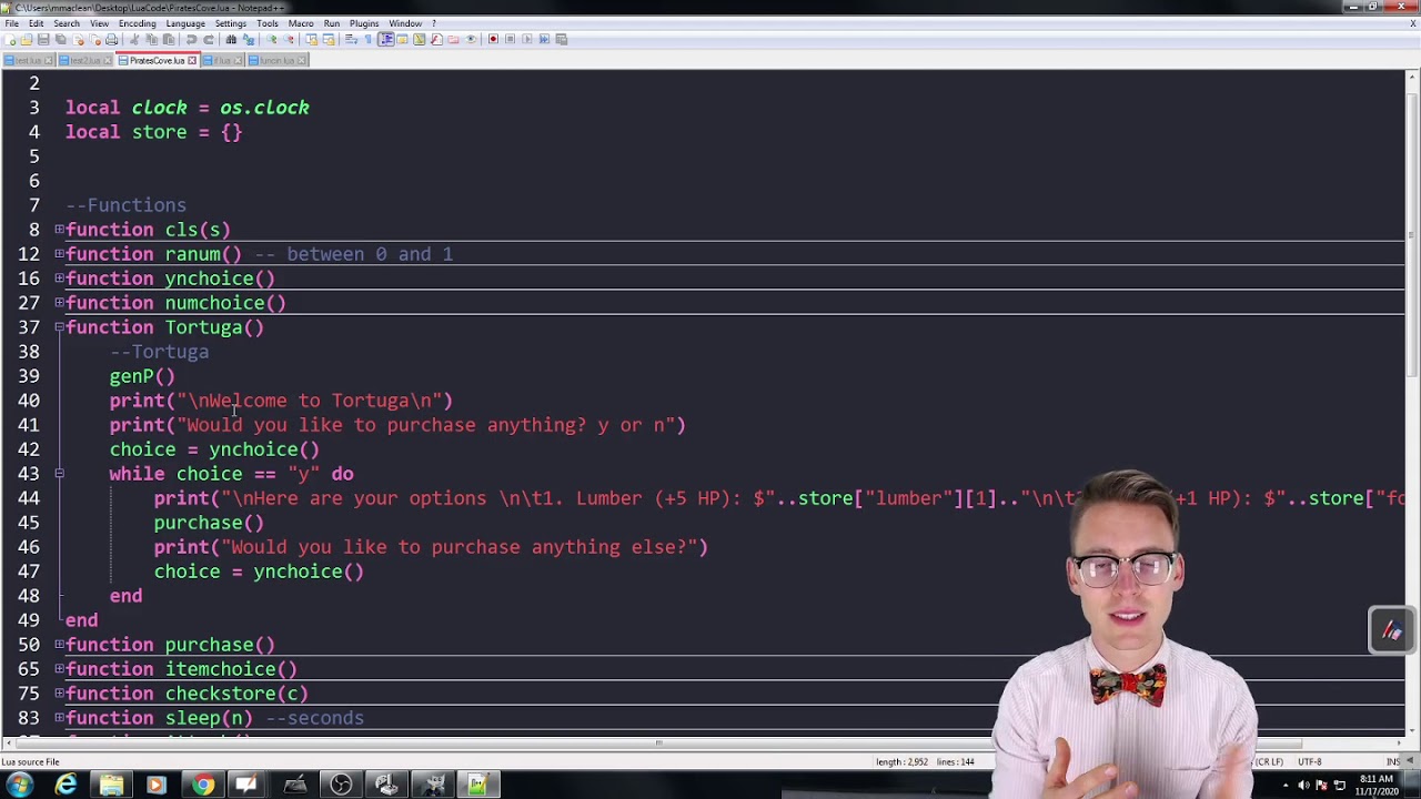 Lua 101 Functions Input Recap Youtube