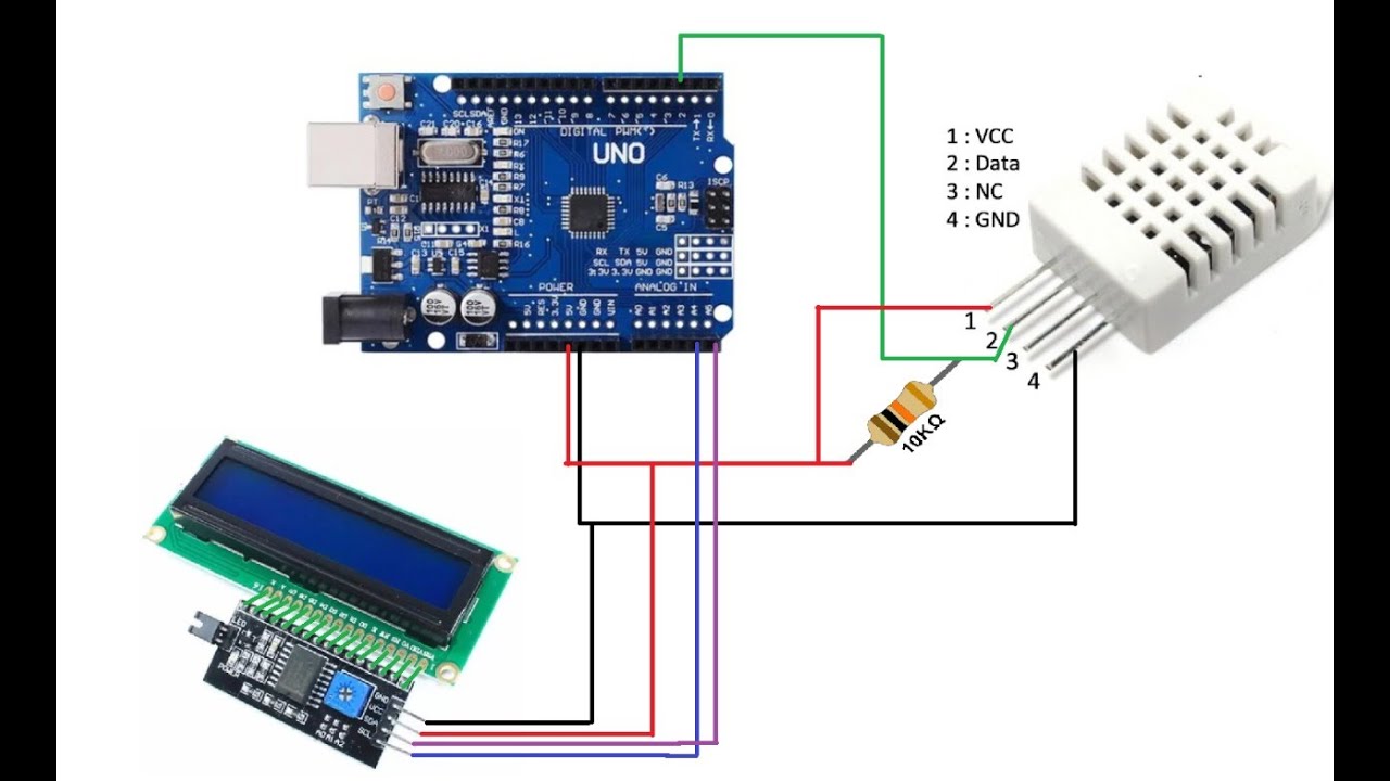 Dht22 Sensor Interfacing With Arduino And Lcd Simulation Youtube Nbkomputer