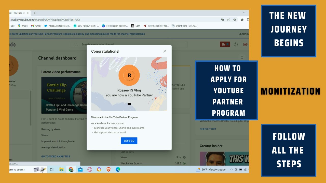 How To Apply Partner Program Process Of Monetization Youtube