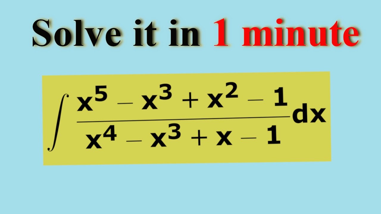 Try To Solve It In A Minute Daily Integral Problem 26 Youtube