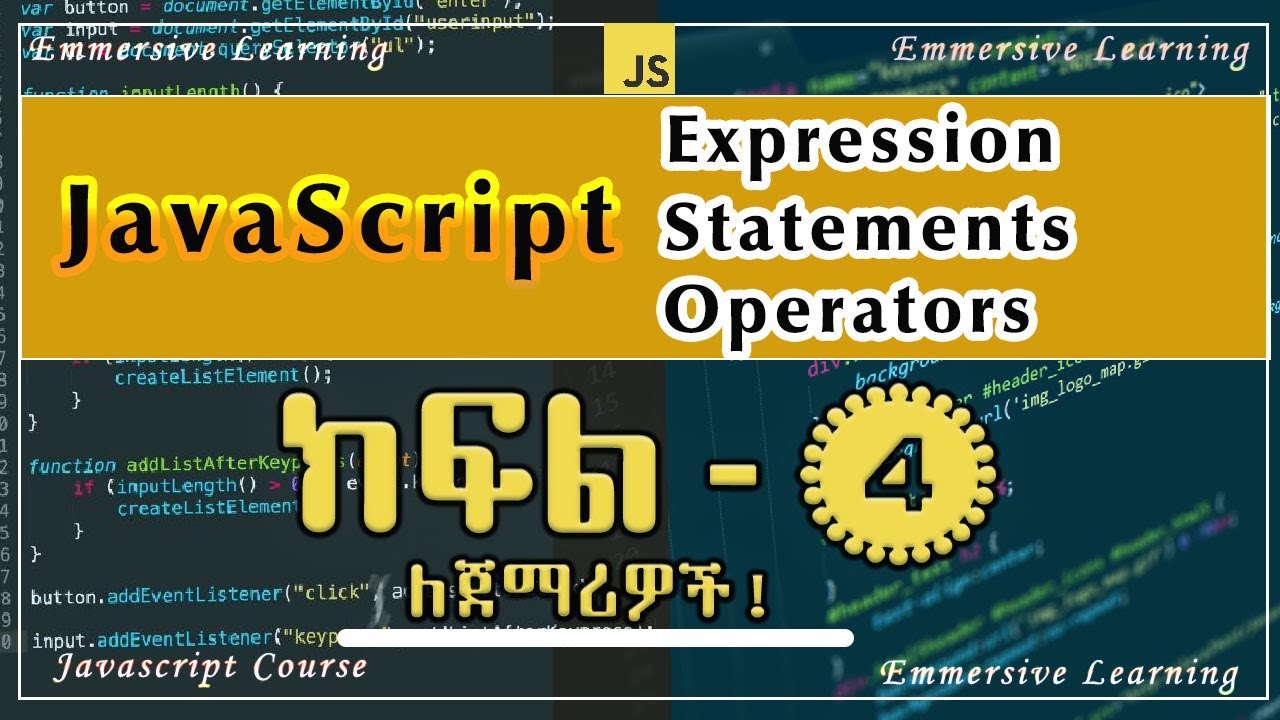Javascript Expressions Statements And Operators Js Course Part