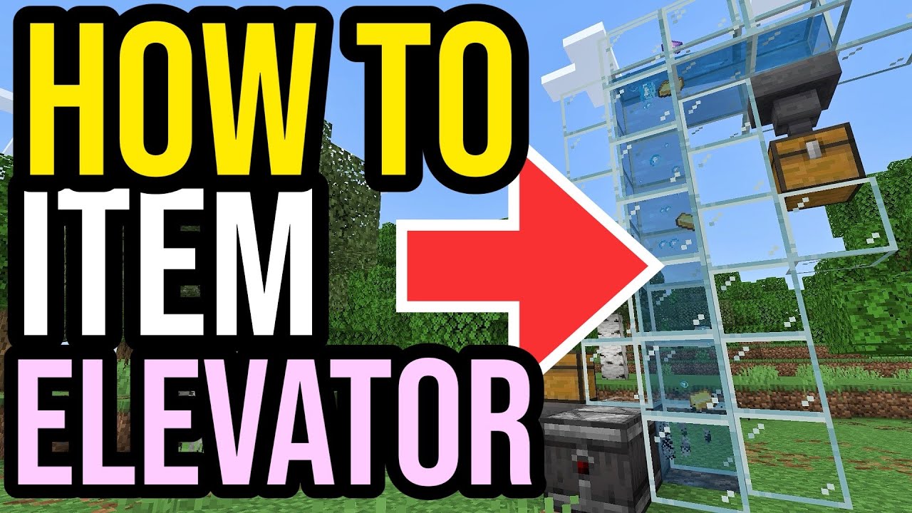 Easiest Item Elevator In Minecraft Bedrock Java Youtube