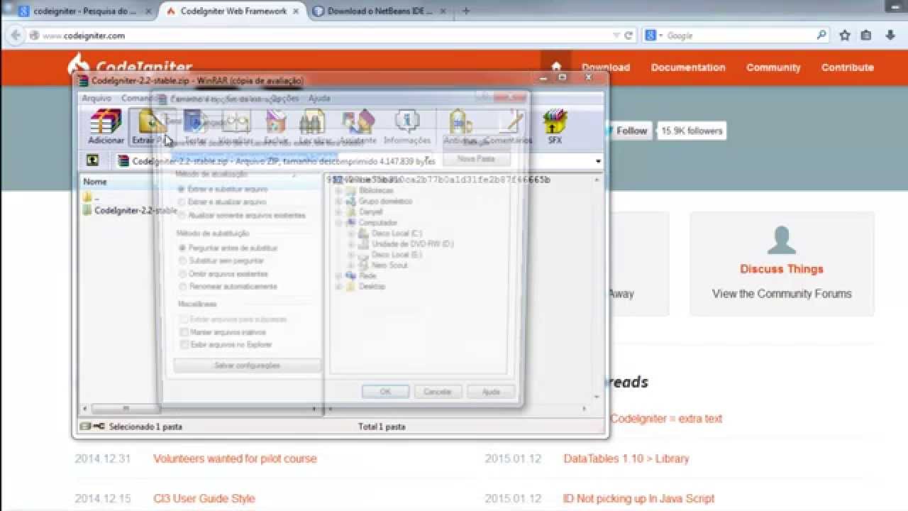 001 Instalação Do Codeigniter Usando Netbeans Youtube