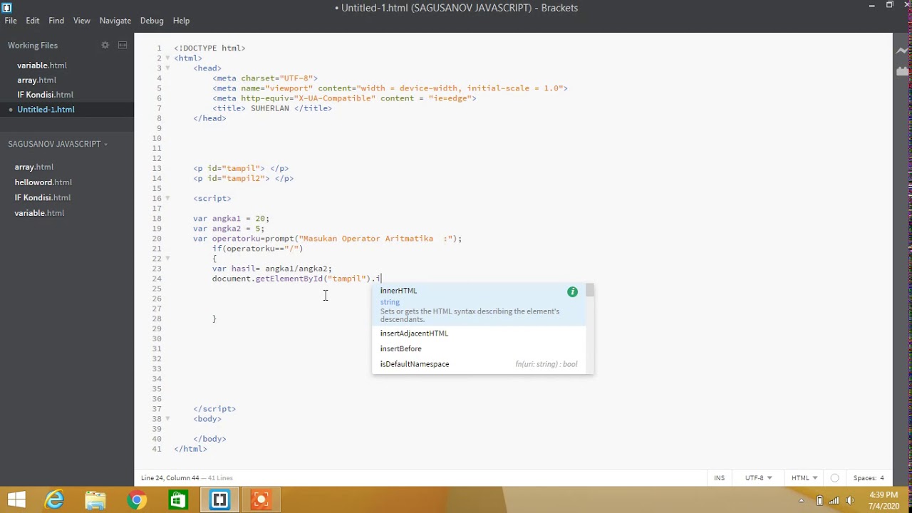 Tugas 6 Operator Coding Java Script Youtube