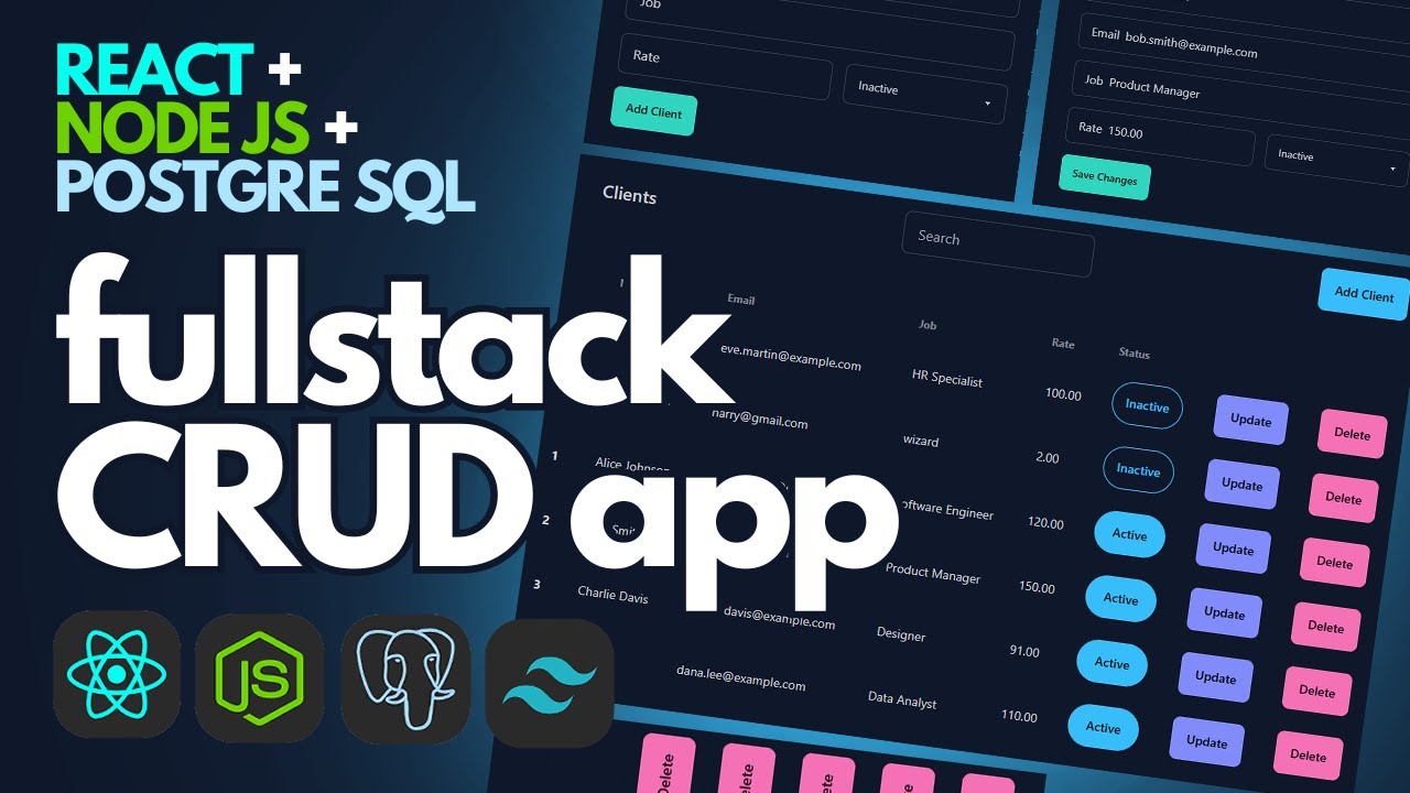 Build A Full Stack Crud App Using React Tailwind Node Postgresql Best