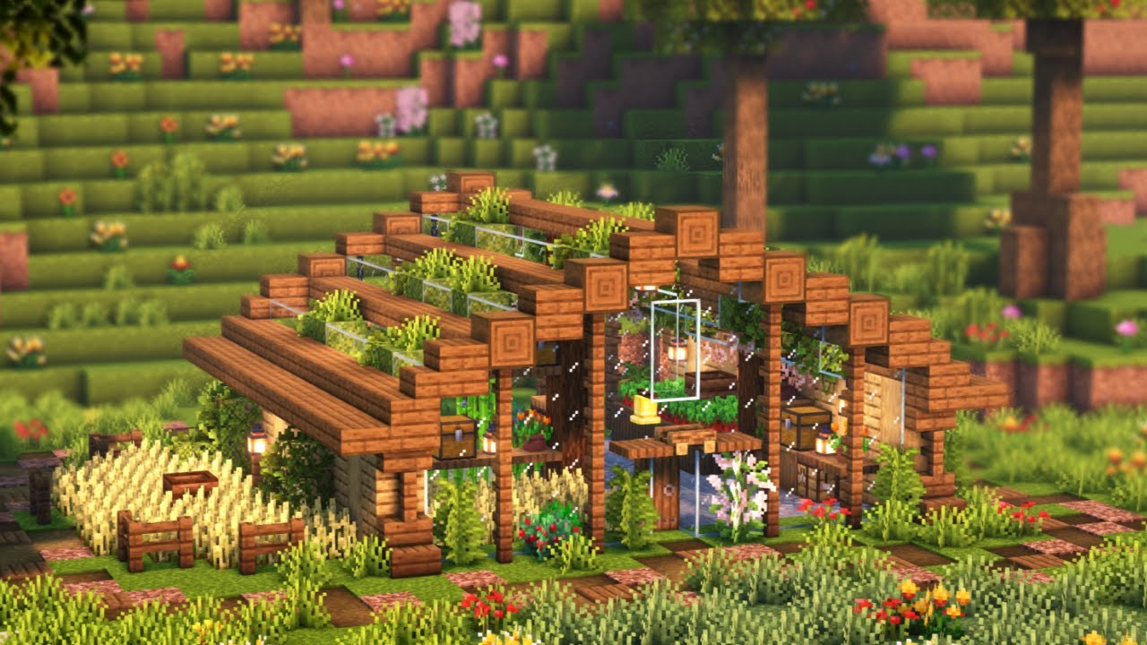 Minecraft 1 19 How To Build A Simple Greenhouse I Relaxing Tutorial