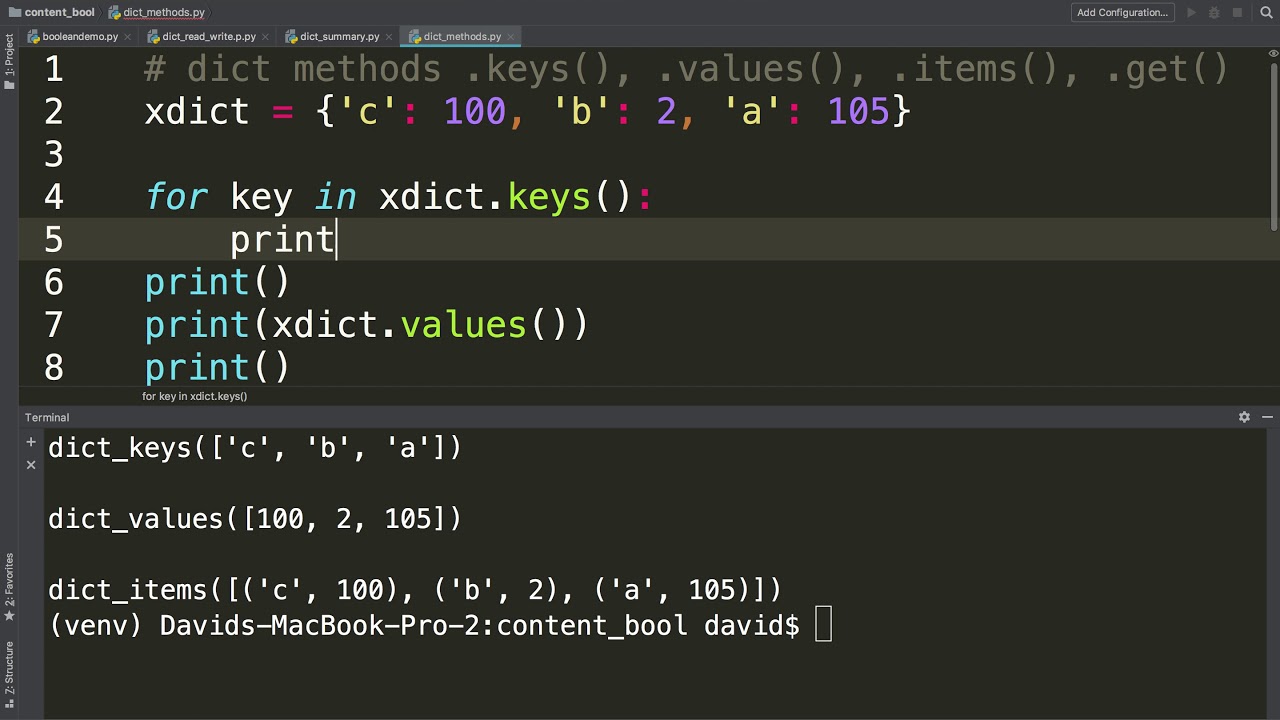 03 Dict Methods Youtube