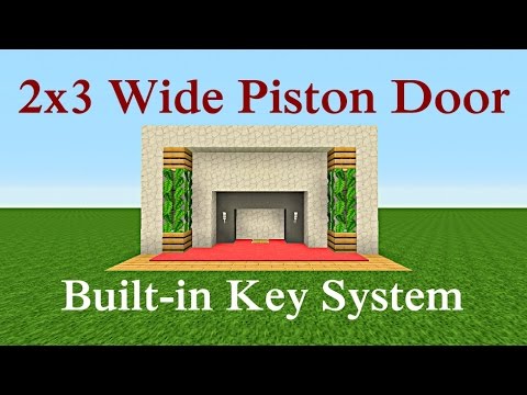 Minecraft Tutorial 2x3 Piston Door Built In Key System Youtube