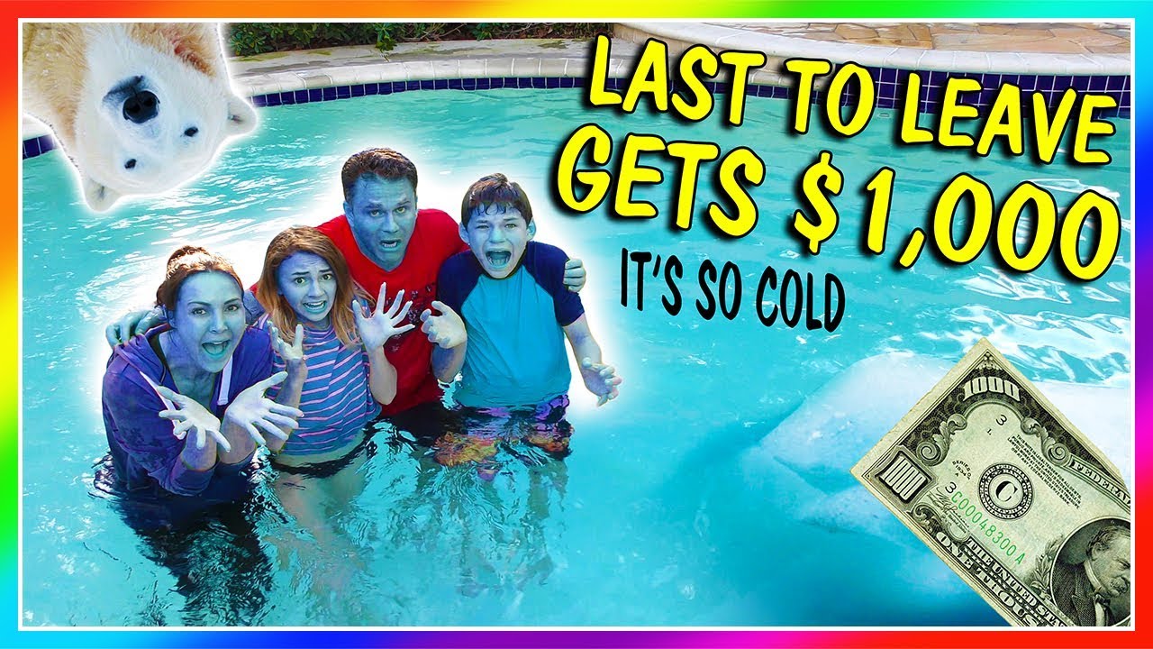 Last To Leave Freezing Pool Wins 1 000 We Are The Davises Youtube