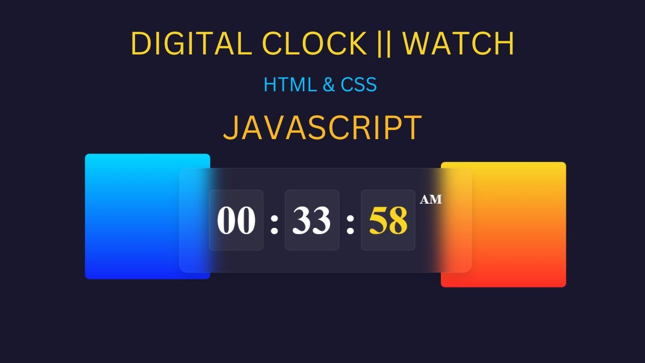 How To Create Digital Clock Using Html Css Javascript Just A Few