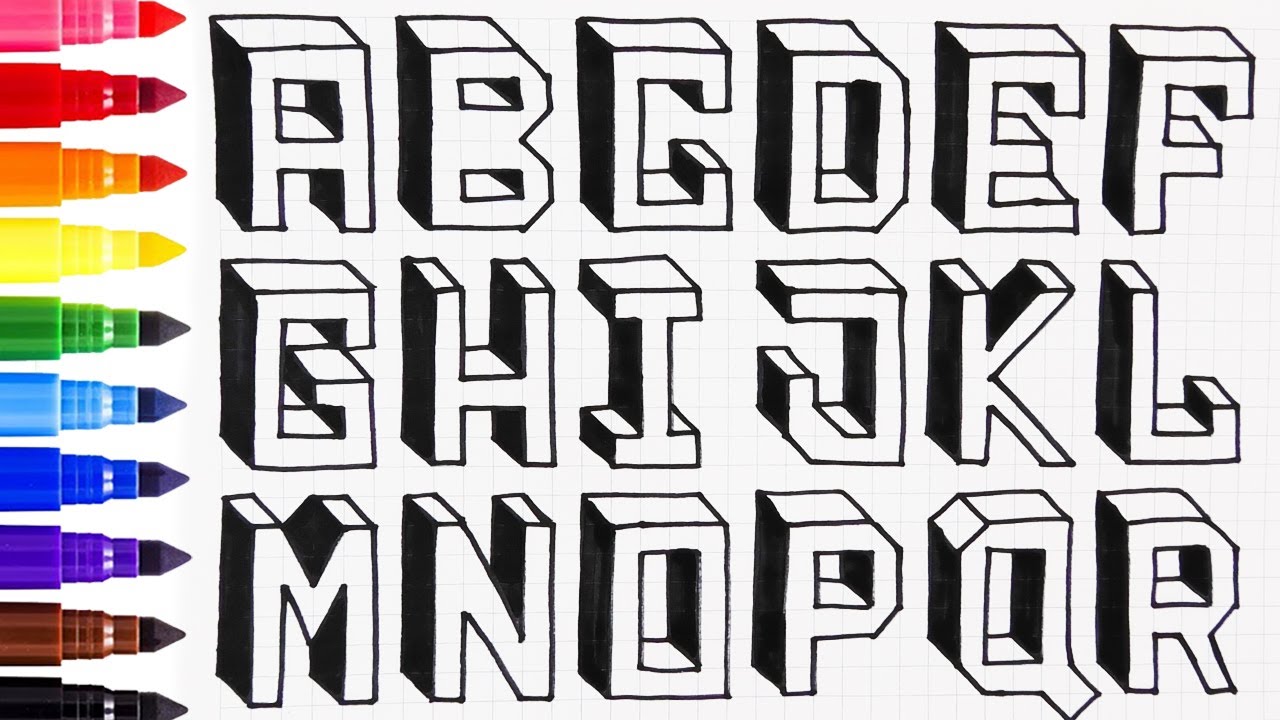 Alfabeto De Letras 3d 740x529