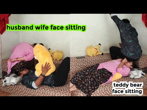 Face Sitting Husband Wife Vs Teddy Bear Face Sitting Challenge Youtube