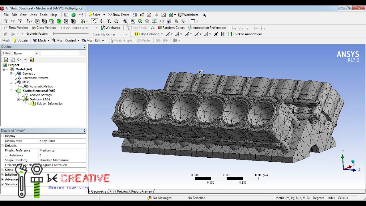 Ansys Workbench Tutorial Introduction To Static Structural Meshing