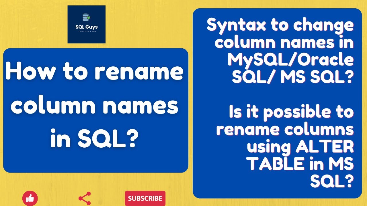Alter Column Rename In Sql Server Templates Sample Printables