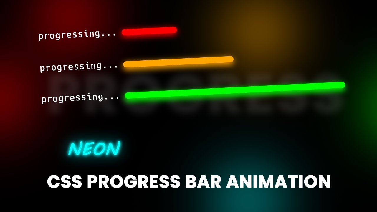 Animated Progress Bar With Neon Effects Using Html Css Youtube