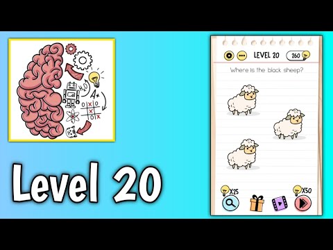 Brain Test Level 20 Where Is The Black Sheep Walkthrough Youtube