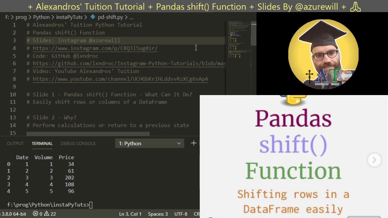 Pandas Shift Function Youtube