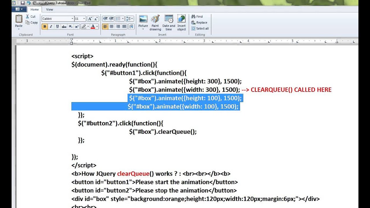 Clearqueue Method In Jquery Demo Youtube