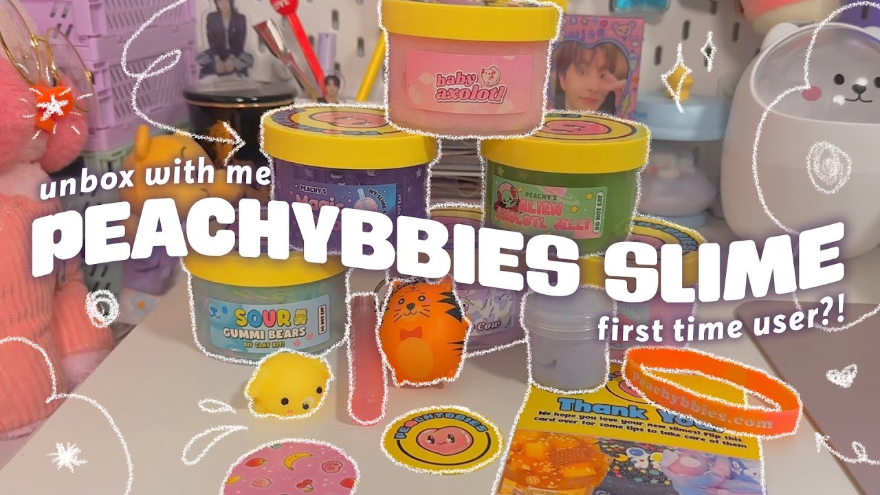 Unboxing Peachybbies Slime First Time Slime тшбя пёязлёятъ Youtube