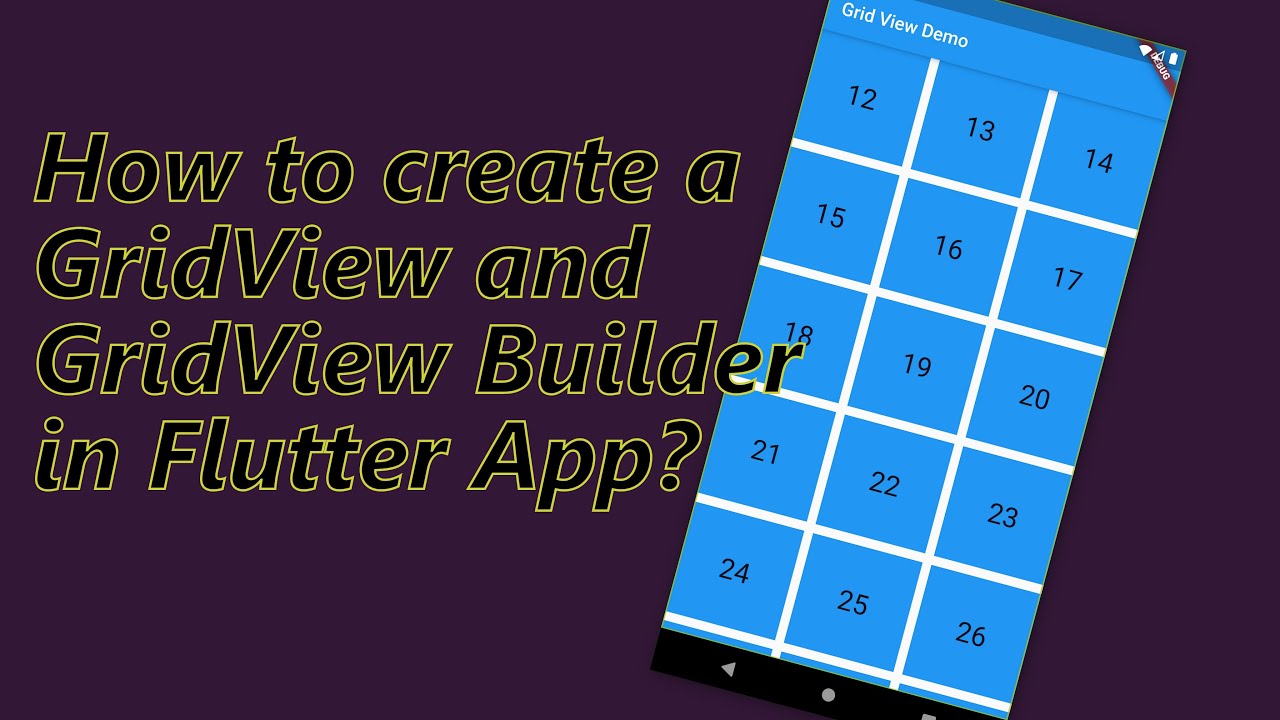 Gridview And Gridview Builder In Flutter App Devkage Youtube